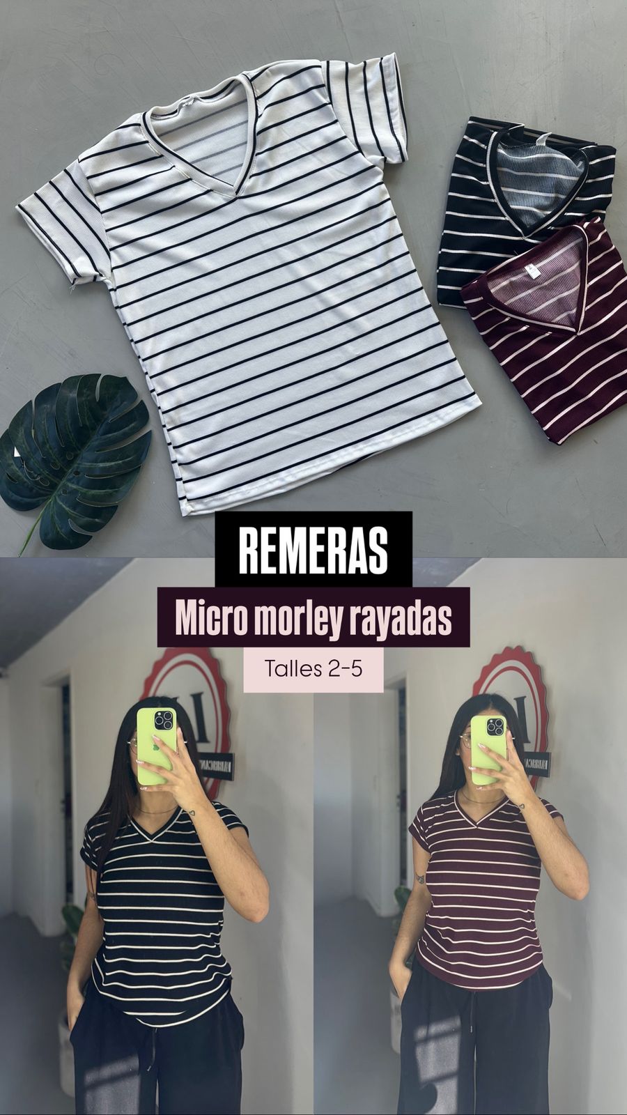 REMERAS MICROMORLEY RAYADAS (x4) – LN Indumentaria